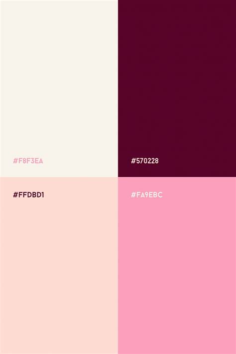 Burgundy Pink Light Coral And Off White Color Palette Burgundy