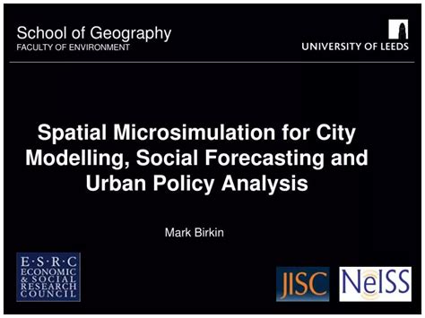 Ppt Spatial Microsimulation For City Modelling Social Forecasting And Urban Policy Analysis