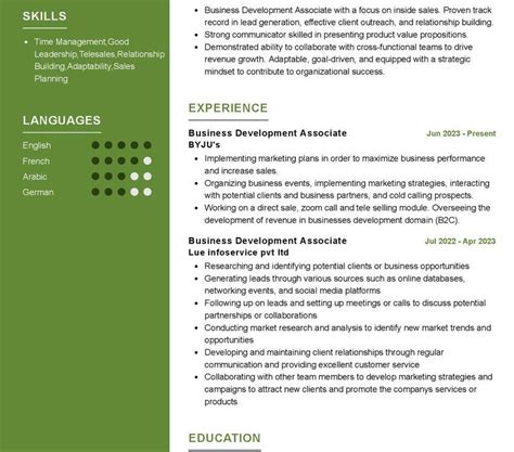 Business Development Associate Resume Sample In 2025 Resumekraft