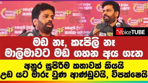 මඩ නෑ කැපිලි නෑ මාලිමාවට මඩ ගහන අය ගැන අනුර සුපිරිම කතාවක් කියයි Youtube