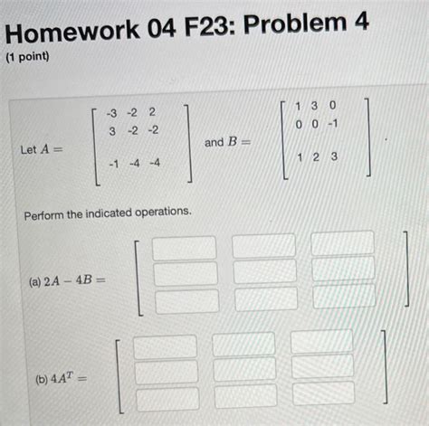 Solved Homework F Problem Point Perform The Chegg Com