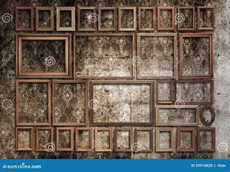 Frames Set On Wall Stock Photo Image Of Exhibition Dirty