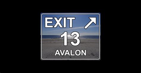 Exit Avalon Exit Sign With Ocean Horizon Photo Exit Sticker TeePublic