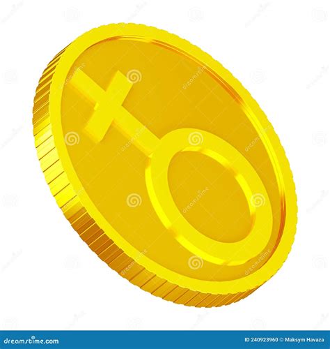 Coin Money With The Image Of Sex Female Icon On A Gold Coin Random Selection Stock