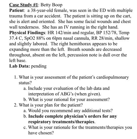 Solved Case Study 1 Betty Booppatient A 38 Year Old