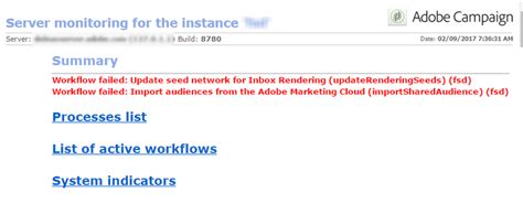 Monitoring Processes Adobe Campaign
