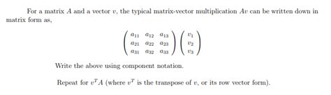 Solved For A Matrix A And A Vector V The Typical Chegg Com