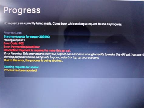 Payment Required Error Api Purpleair Community
