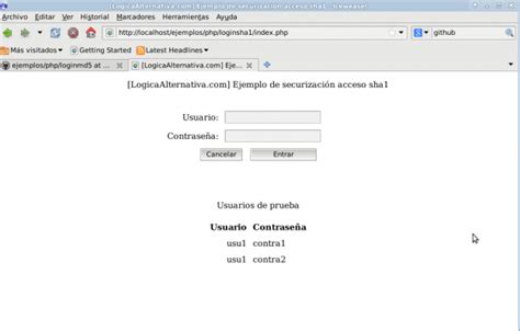 Securización De Formulario De Acceso Con Sha 1 Lógica Alternativa