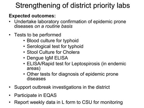 Laboratory Strengthening Under Idsp Ppt