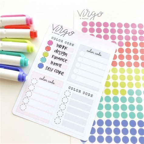 Color Code Key Full Box Stickers Color Coding Color Coding Planner