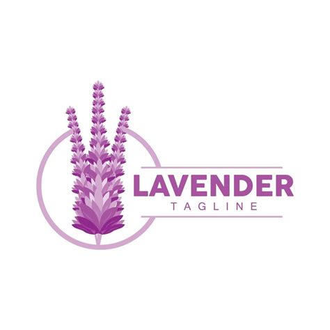 Lavender Logo Hand Drawn Wedding Plant Design Agriculture Vector