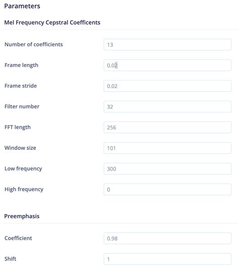 Mapping Audacity Mel To Mfcc Parameters Feature Requests Edge
