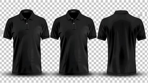 검은색 폴로 셔츠 모 앞면과 뒷면 자신의 티셔츠를 디자인 프리미엄 Ai 생성 이미지