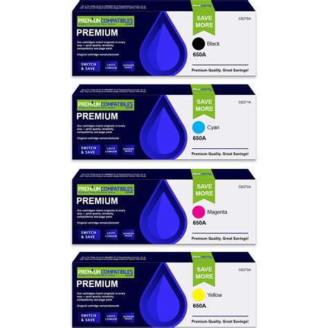 Premium Remanufactured Hp 650a Cmyk Multipack Toner Cartridges Ce270a