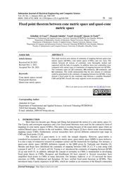 Fixed Point Theorem Between Cone Metric Space And Quasi Cone Metric Space Abdullah Al Yaari