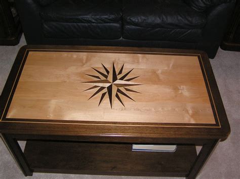 Ronns Coffee Table With Compass Inlay The Wood Whisperer