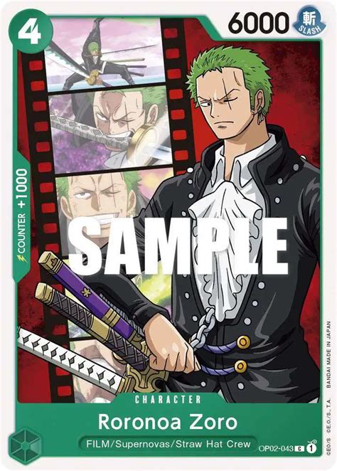 One Piece Trading Card Game Paramount War Single Card Common Roronoa Zoro Op Toywiz