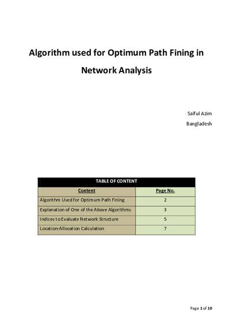 Pdf Algorithm Used For Optimum Path Fining In Network Analysis