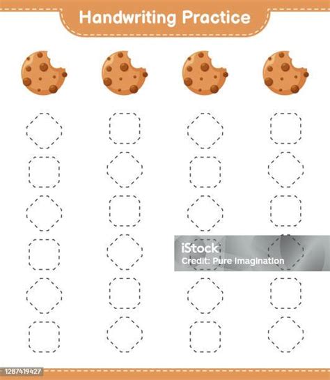 필기 연습 쿠키의 라인을 추적합니다 교육 어린이 게임 인쇄 워크 시트 벡터 일러스트레이션 0명에 대한 스톡 벡터 아트 및 기타 이미지 Istock