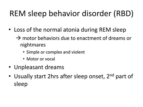 Rapid Eye Movement Sleep Behavior Disorders Pptx