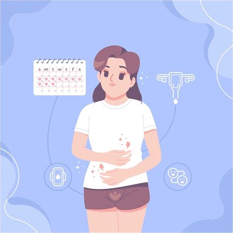 여성 기간 개념 그림 배경 프리미엄 벡터