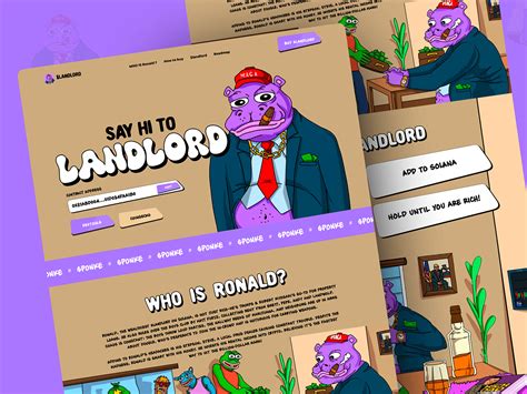 landlord coin meme coin landing page design behance