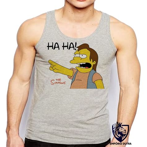 Empório Dutra Camiseta Regata Adulto Ou Infantil Simpsons Nelson Haha
