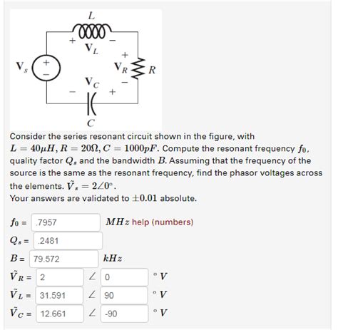 Solved Vl Consider The Series Resonant Circuit Shown In