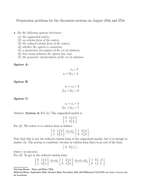 Worksheet 1 Solutions Pdf Matrix Mathematics Numerical Analysis