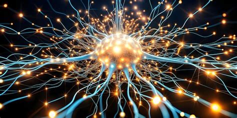 abstract glowing neural network with dynamic data flow concept as a
