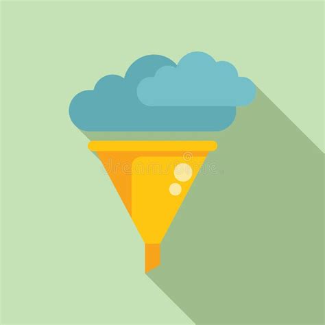 Cloud Data Filter Icon Flat Vector Upload Information Stock Vector