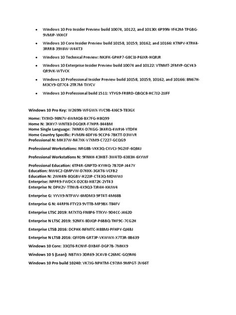 Windows 10 License Key Pdf Computers