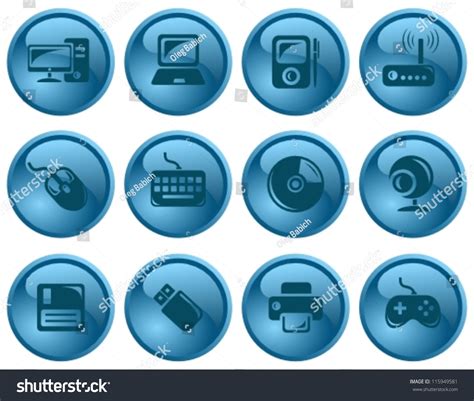 Hardware Button Set Stock Vector Royalty Free 115949581 Shutterstock