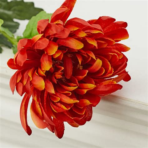 Brick Red Artificial Mum Stem Fall Florals Florals Craft Supplies Factory Direct Craft