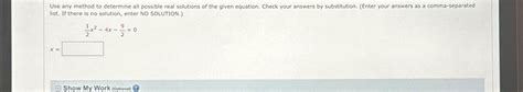 solved use any method to determine all possible real