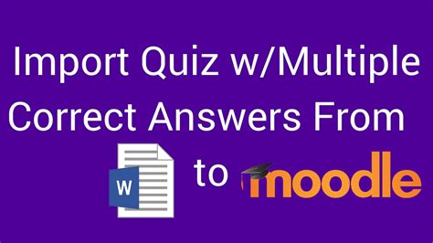 How To Import A Quiz From Word To Moodle With Multiple Correct Answers