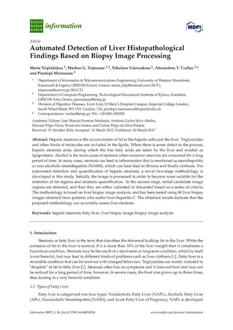 Pdf Automated Detection Of Liver Histopathological Findings Based On