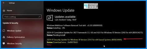 january windows 10 patch kb5034441 installation fails with error 0x80070643 htmd blog
