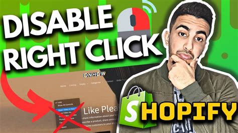 how to disable right click on shopify store youtube