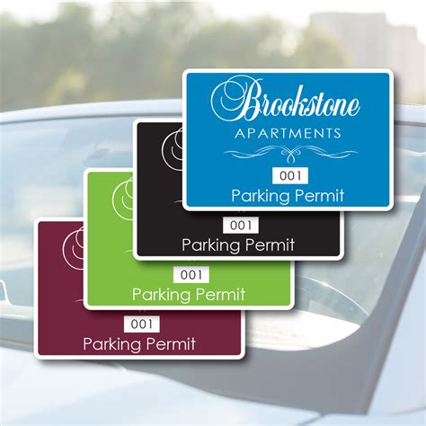 Custom Numbered Rectangle Static Cling Parking Permit Welcome Home