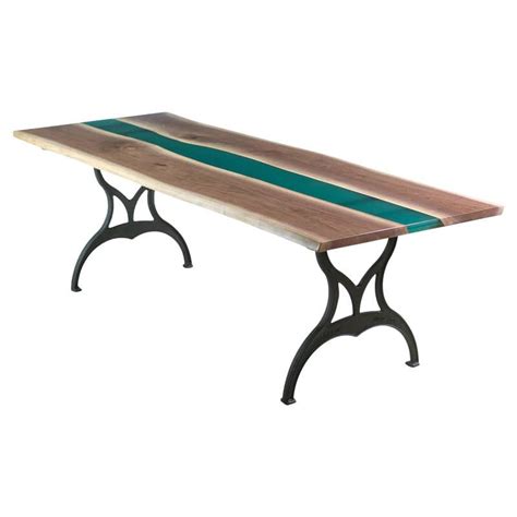 Space Epoxy Resin River Dining Table Live Edge Walnut Wood For Sale At 1stdibs Live Edge River