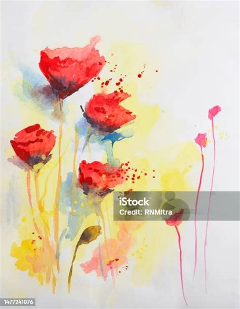 초대 카드 엽서 포스터 표지 장식과 같은 다양한 용도를 위한 추상 꽃 수채화 그림 수채화 손으로 그린 그림 종이에 붓으로 꽃 그림 흰색 배경입니다 가을에 대한 스톡 벡터