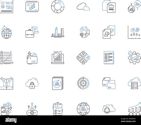 Content And Marketing Line Icons Collection Strategy Engagement