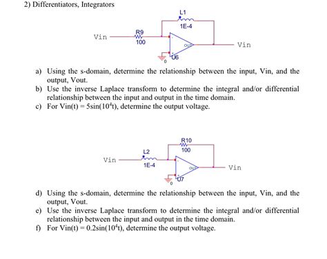 Solved Differentiators Intecratorea ﻿using The S Domain