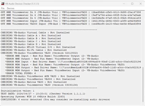 I Dont Have Voicemeeter Output There Is A Error Message Somoene Can