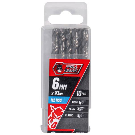 Full Boar 6mm M2 Hss Drill Bit 10 Pack Bunnings Australia