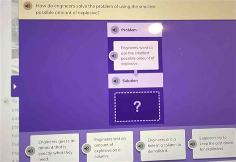 Solved How Do Engineers Solve The Problem Of Using The Smallest Possible Amount Of Explosive P