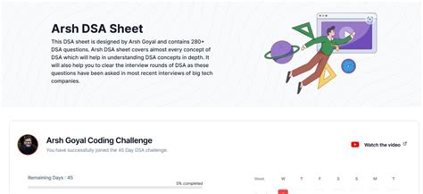 Learn Dsa With Arsh Goyal Sheet 45daydsachallenge Harsh Deep Singh