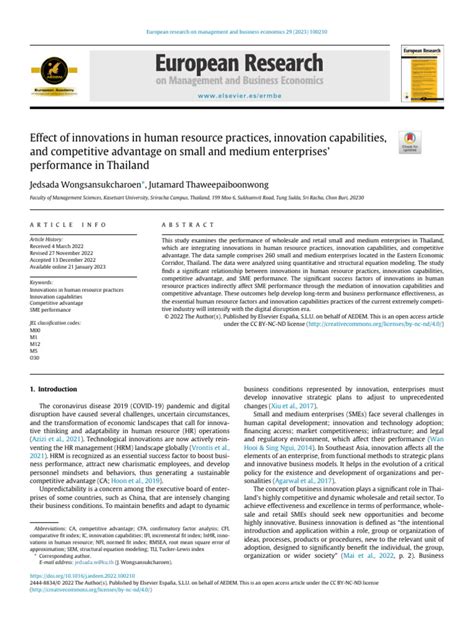 Effect Of Innovations In Human Resource Practices Innovation